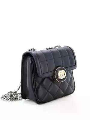 Gucci Deco Chain Flap Matelasse Leather Mini Crossbody Bag - Brown