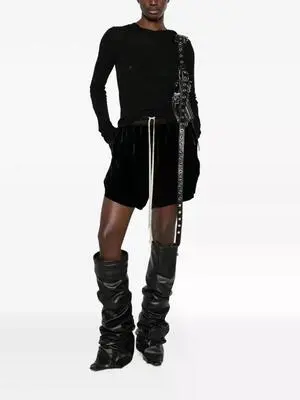 Rick Owens Ribbed Knit Hoodie - Black