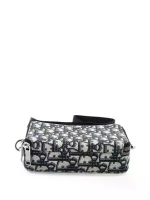 Dior Double Zip Pouch Oblique Canvas Crossbody Bag