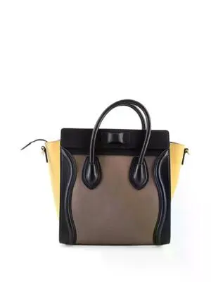 Celine Tricolor Leather Nano Luggage Crossbody Bag - Black