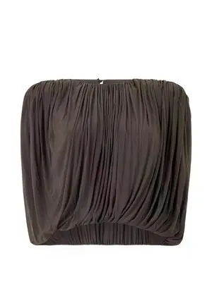 Magda Butrym Gathered Draped Blouse - Brown