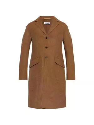 JIL SANDER Single-breasted Wool Coat - Brown