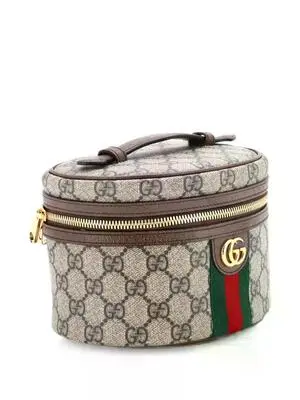 Gucci Ophidia Top Handle Cosmetic Case Gg Coated Canvas Mini Pouch