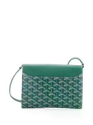 Goyard Chypre Wallet On Strap Coated Canvas With Leather Crossbody Bag - Green