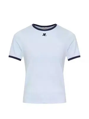 COURREGES Logo-patch Ringer T-shirt