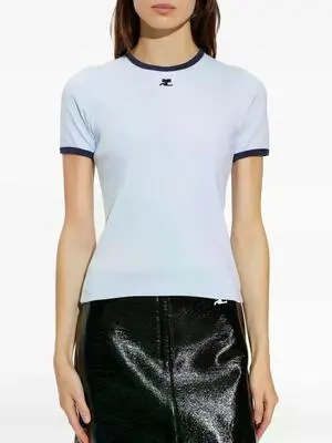 COURREGES Logo-patch Ringer T-shirt