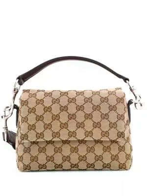 Gucci Gg Canvas Small Convertible Flap Crossbody Bag - Brown