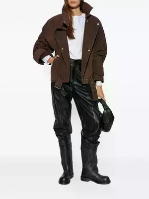IRO PARIS Melior Belted Leather Jacket - Brown