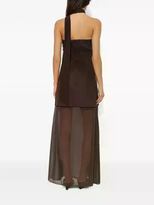 GESTUZ Sheer-panel Strapless Maxi Dress