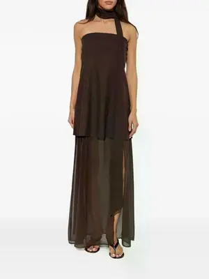 GESTUZ Sheer-panel Strapless Maxi Dress