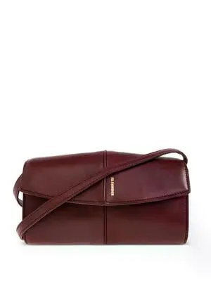 JIL SANDER Logo-print Leather Shoulder Bag - Red