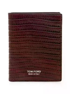 TOM FORD Lizard-effect Leather Wallet - Red