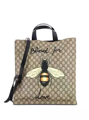 Gucci Convertible Soft Open Printed Gg Coated Canvas Tall Tote Bag - Brown