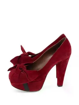 Marni Bow-detail Platform Pumps - Red
