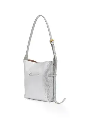 GIANNI CHIARINI Sienna Metallic-effect Pebbled Shoulder Bag
