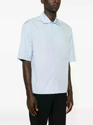 JIL SANDER Boxy-fit Short-sleeved Lightweight Cotton Poplin Shirt With Single Chest Pocket And Embroidered Jil Logo