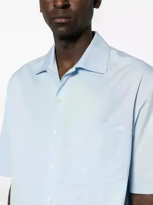 JIL SANDER Boxy-fit Short-sleeved Lightweight Cotton Poplin Shirt With Single Chest Pocket And Embroidered Jil Logo