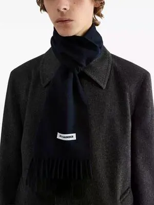 JIL SANDER Slim Wool Scarf - Blue