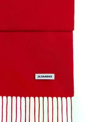 JIL SANDER Slim Wool Scarf - Red