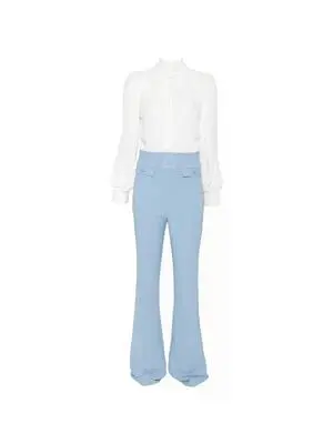 Elisabetta Franchi High-waisted Jumpsuit With Bow Detail - Blue
