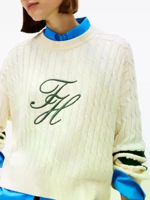Tommy Hilfiger Cable-knit Logo-embroidered Sweater