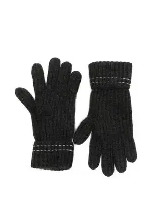 Eleventy Ribbed-knit Cashmere Gloves
