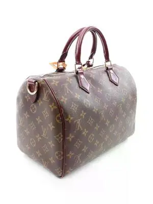 LOUIS VUITTON 30 Speedy Monogram Leather 2-way Tote Bag - Brown
