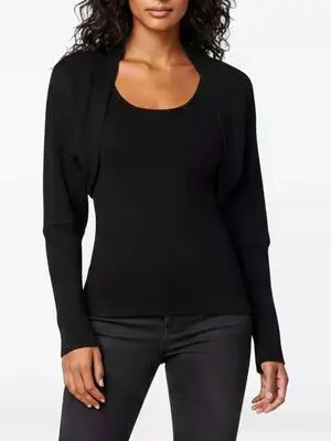 Escada Rib-knit Cropped Cardigan - Black