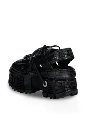 NEW ROCK Lace-up Platform Sandals With Slingback Strap