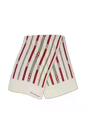 FERRAGAMO Gancini Vertical-stripe Scarf