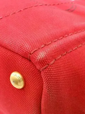 Prada Canapa Two-way Handbag - Red