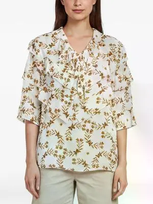 Sandro Ruffled Blouse - White