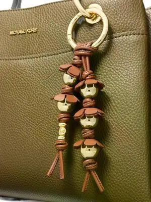 Michael Kors Floral Beaded Bag Charm - Brown