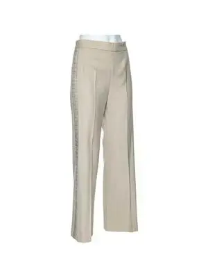Chloé Beige Wool Side Trim Parallel Trousers