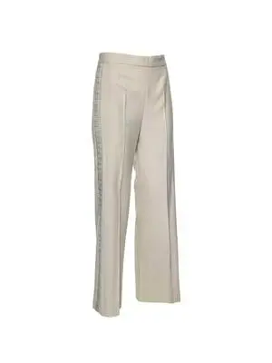 Chloé Beige Wool Side Trim Parallel Trousers