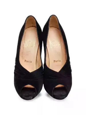 CHRISTIAN LOUBOUTIN Suede Peep-toe Pumps