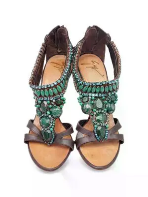 GIUSEPPE ZANOTTI Crystal-embellished Ankle-strap Sandals