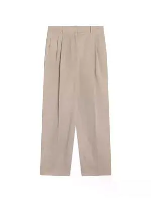 THE ROW Pleated-waistband Straight-leg Trousers - Neutrals