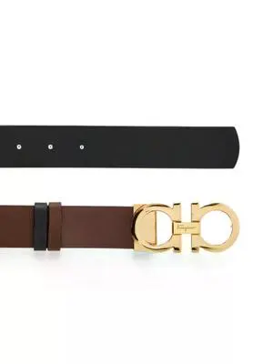 FERRAGAMO Gancini Buckle Leather Belt