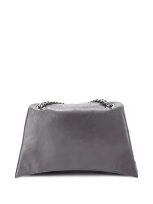 Balenciaga Crush Chain Flap Bag Leather Shoulder Bag - Grey