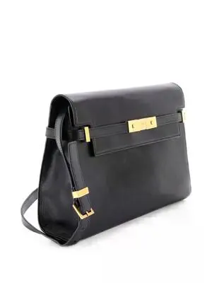 Saint Laurent Manhattan Leather Shoulder Bag - Black