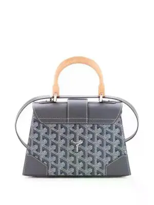 Goyard Structured Saigon Top Handle Bag Coated Canvas With Leather Mini Satchel