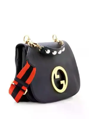 Gucci Web Blondie Flap Bag Leather Medium Shoulder Bag
