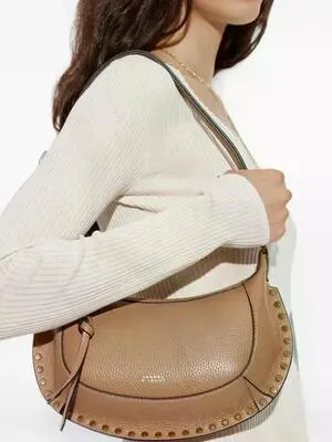 Isabel Marant Étoile Oskan Moon Studded Leather Shoulder Bag
