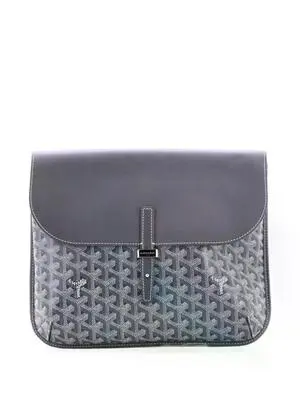 Goyard Coursier Messenger Bag Coated Canvas And Leather Crossbody Bag - Grey