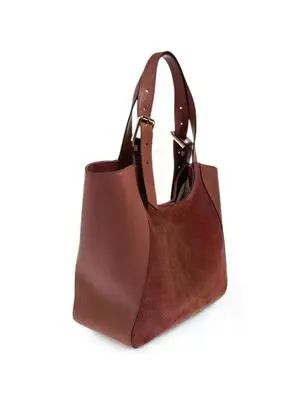 Furla Medium Dora Suede-panelled Leather Tote Bag