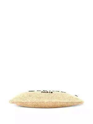 Celine Raffia Sequined Logo Pouch