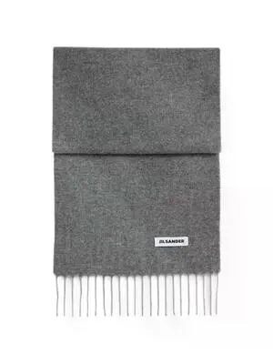 JIL SANDER Fringed-edge Scarf - Grey