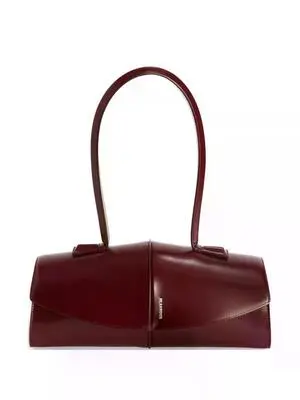 JIL SANDER Linea Piped Leather Shoulder Bag - Red