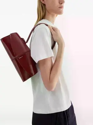 JIL SANDER Linea Piped Leather Shoulder Bag